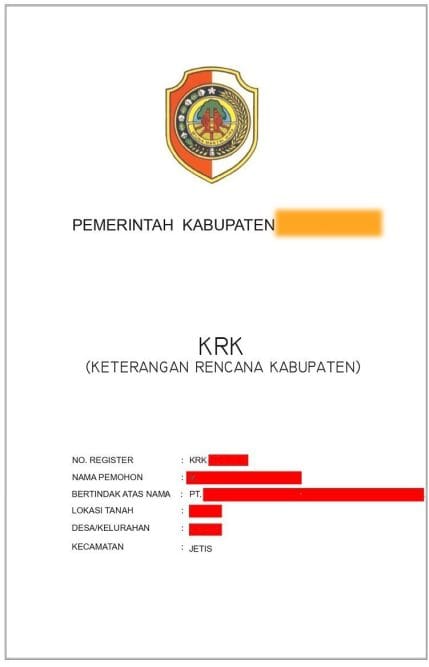 Inilah Contoh Keterangan Rencana Kota (KRK) Beserta Penjelasannya! - PT ...